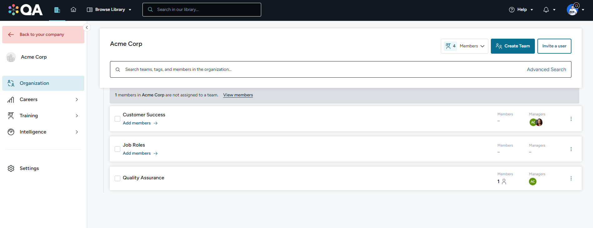 Management Dashboard – QA Help Center