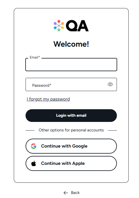 Logging into QA Web Platform – QA Help Center