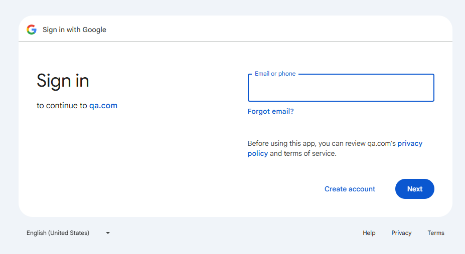 Logging into QA Web Platform – QA Help Center