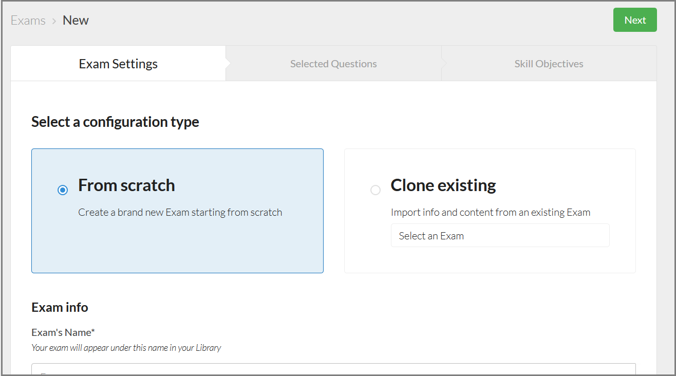 Creating Custom Exams – QA Help Center